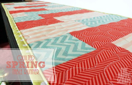 Quilted Spring Table Runner - The Happy Scraps