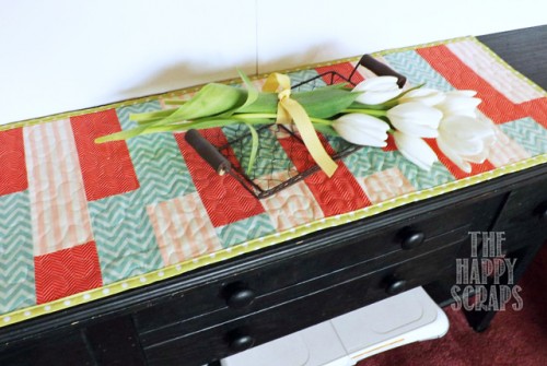 Quilted Spring Table Runner - The Happy Scraps