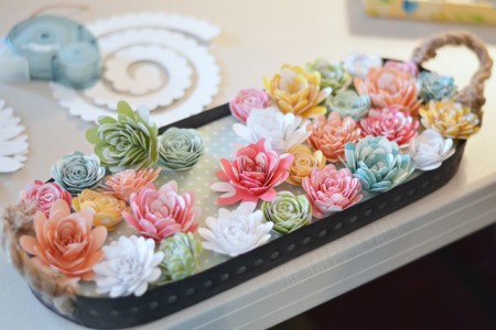 Paper Flower Spring Centerpiece - The Happy Scraps