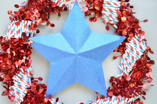 Red, White & Blue Firecracker Wreath - The Happy Scraps