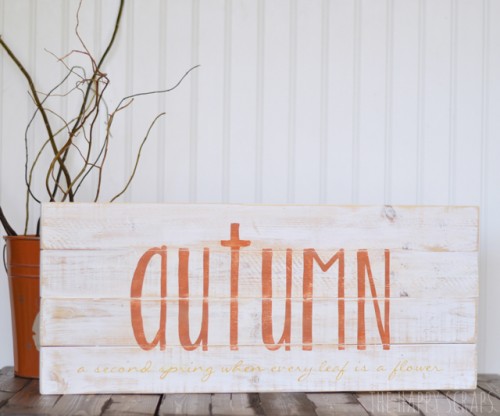 DIY Rustic Autumn Sign - The Happy Scraps