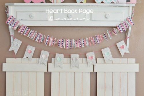 Heart Book Page Banner - The Happy Scraps