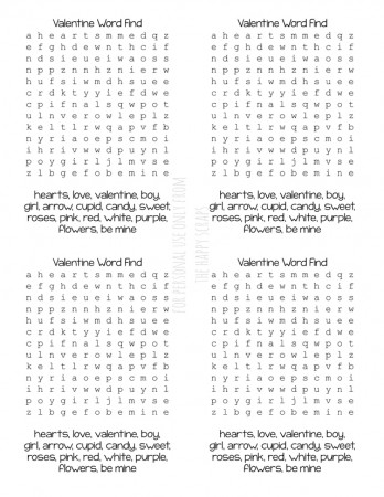 Valentine Word Find Printable - The Happy Scraps