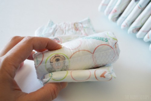 Quick & Easy Diaper Cake - First Time Mom Gift - The Happy Scraps