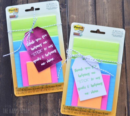 Post it Note Teacher Gift - The Happy Scraps