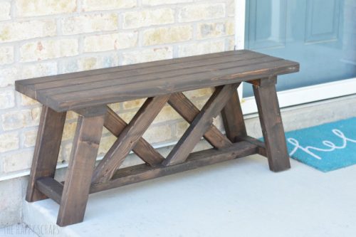 DIY Front Porch Bench - The Happy Scraps