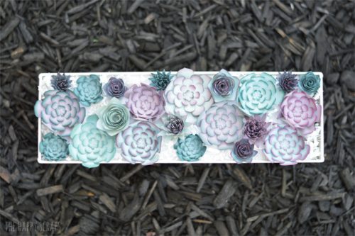 Paper Succulent Centerpiece - The Happy Scraps