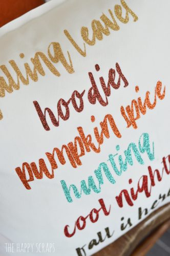 Fall is Here - Fall Pillow with the Cricut EasyPress - The Happy Scraps