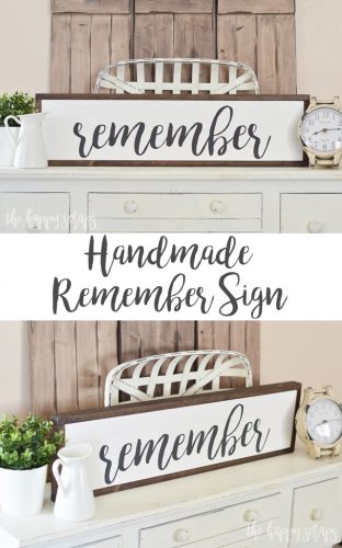 Handmade Remember Sign - The Happy Scraps