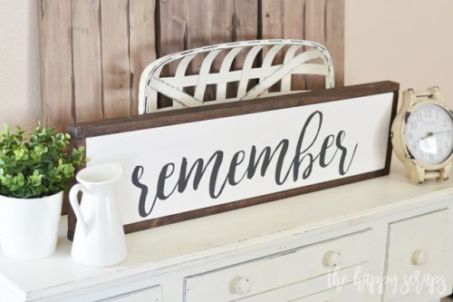 Handmade Remember Sign - The Happy Scraps