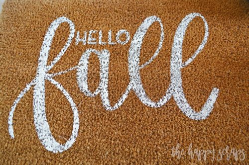 DIY Hello Fall Front Porch Rug - The Happy Scraps