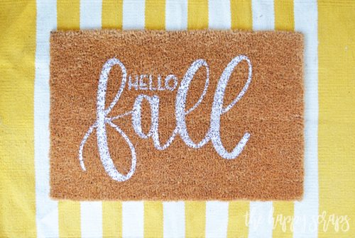 DIY Hello Fall Front Porch Rug - The Happy Scraps