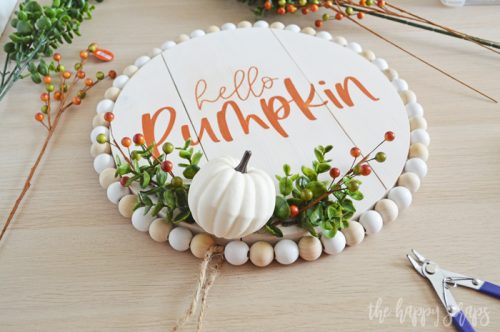Hello Pumpkin Fall Door Decor - The Happy Scraps