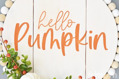 Hello Pumpkin Fall Door Decor - The Happy Scraps